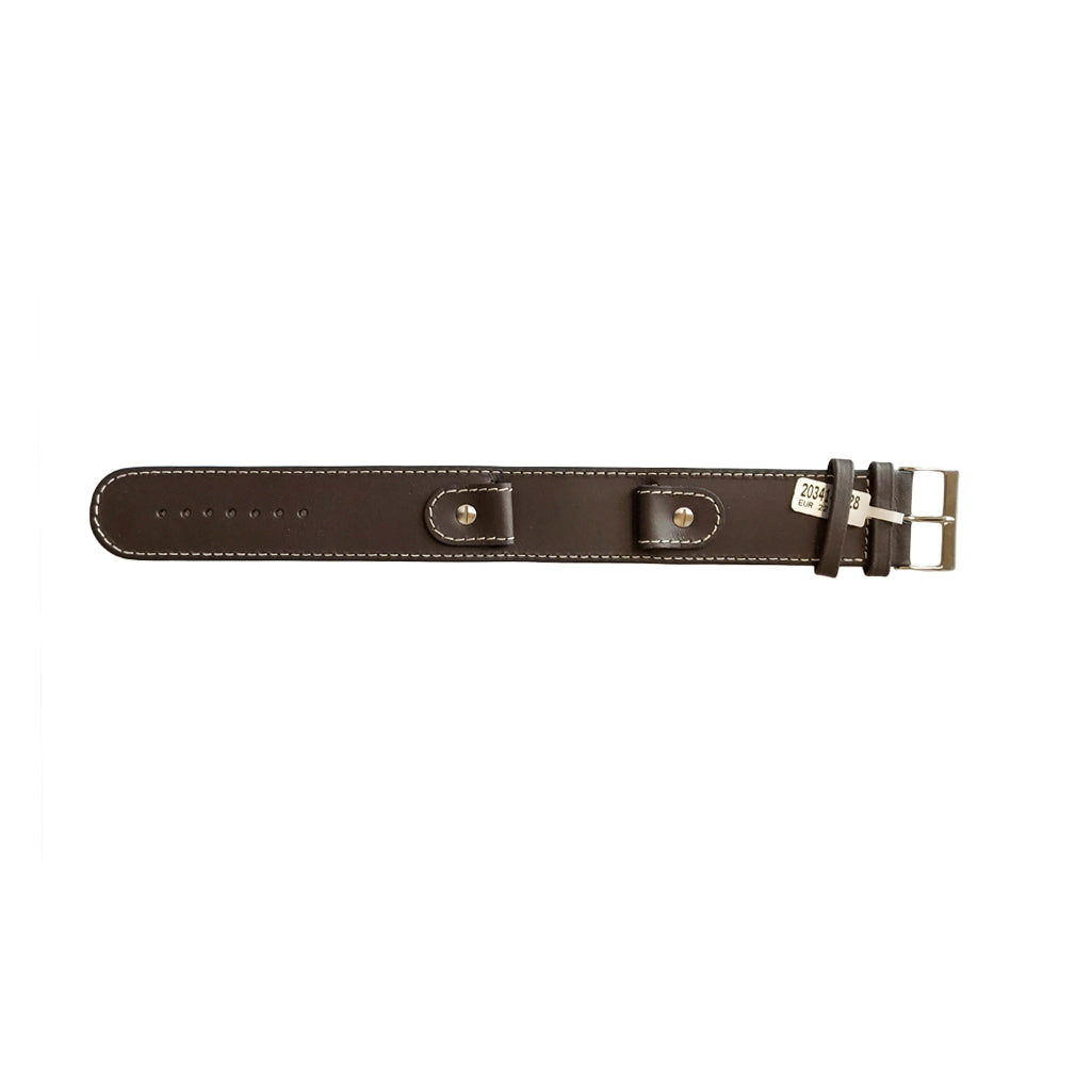 Cowhide brown strap with high steel screw and wide leather base 18mm w ...