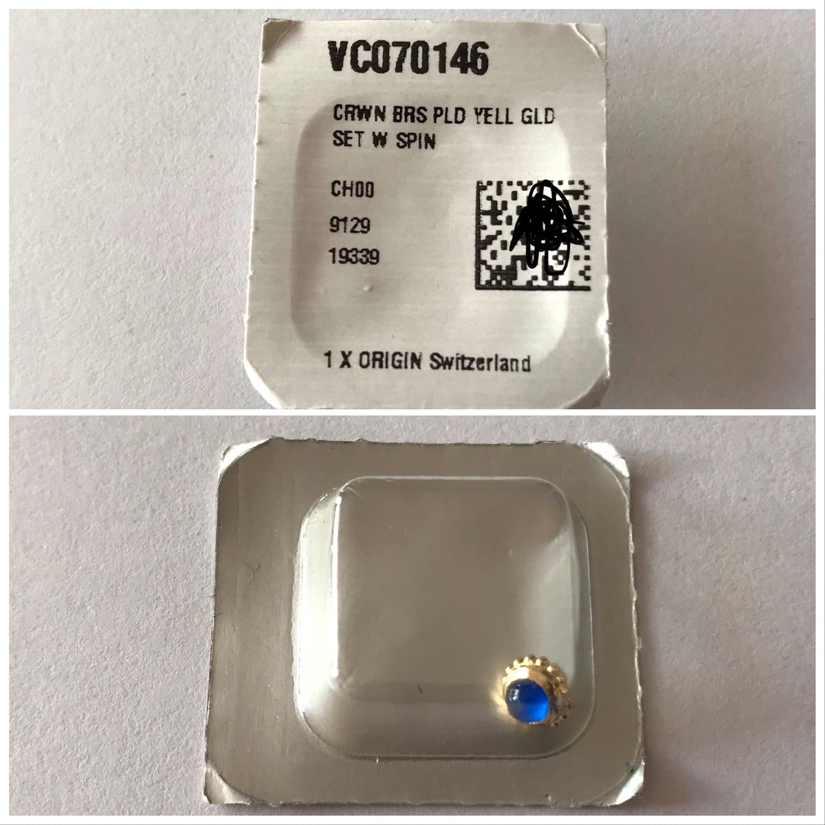 New Cartier Vermeil gold crown with blue sapphire – WatchmakerShop.com