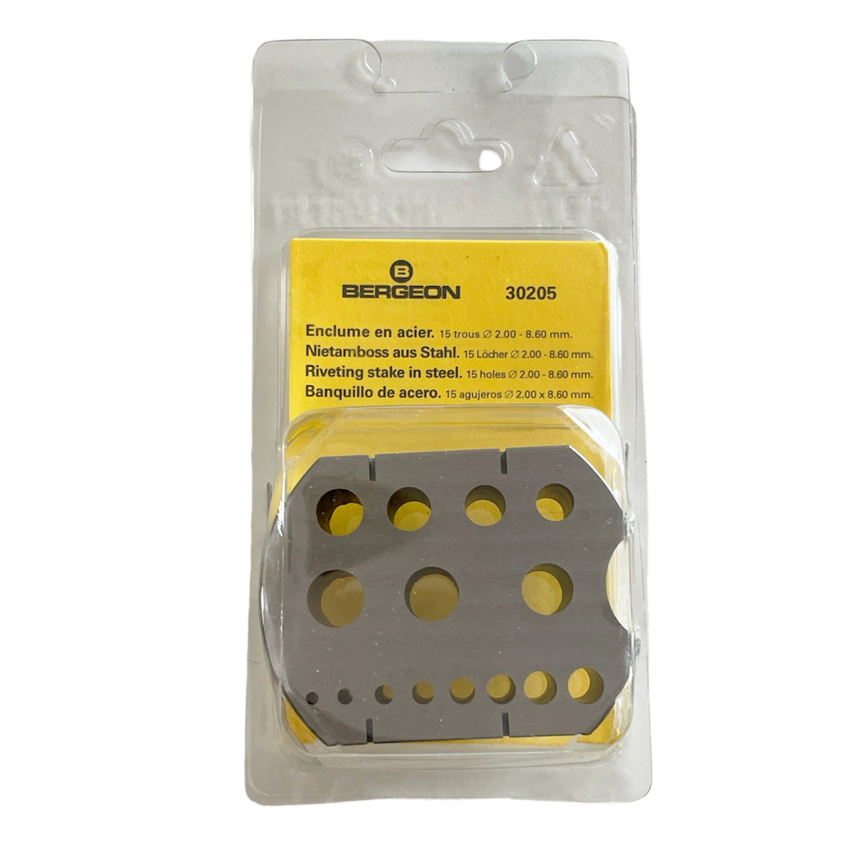 Bergeon 30205 riveting stake in steel tool with 15 holes 2.00 - 8.60 m ...