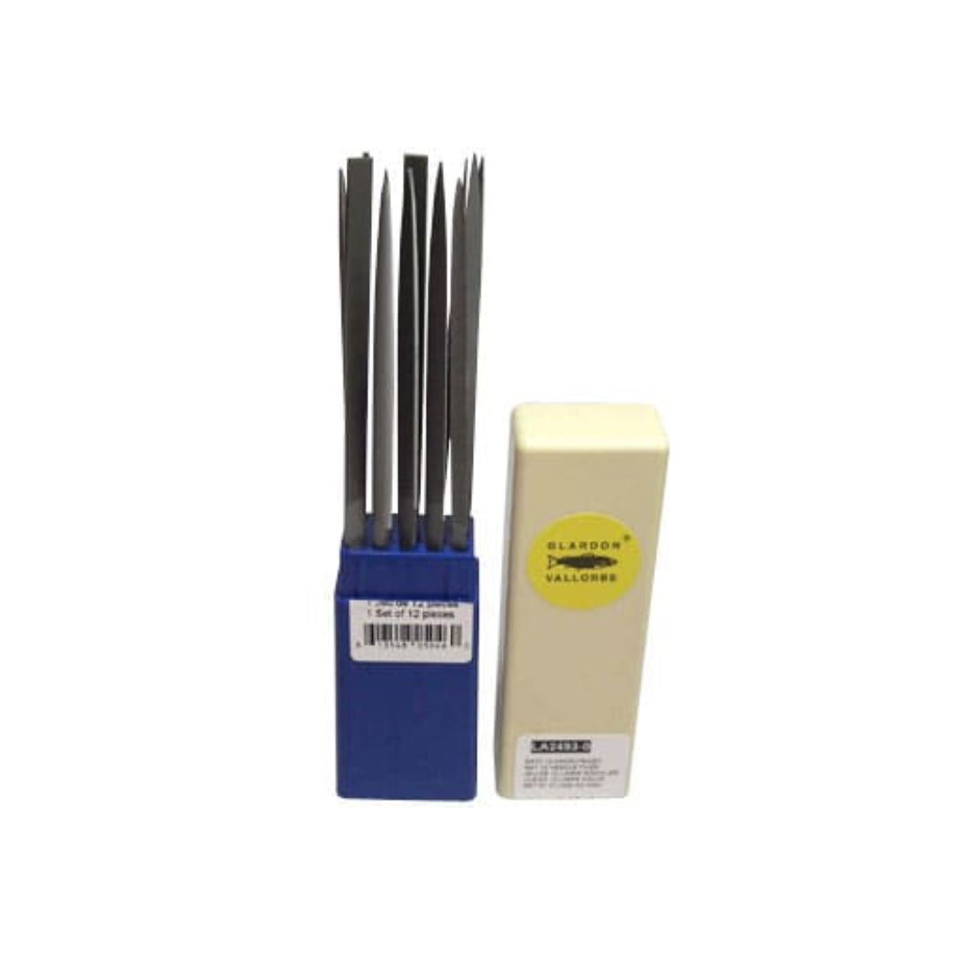 Glardon Vallorbe LA2493-2 precision needle file set of 12 160mm ...