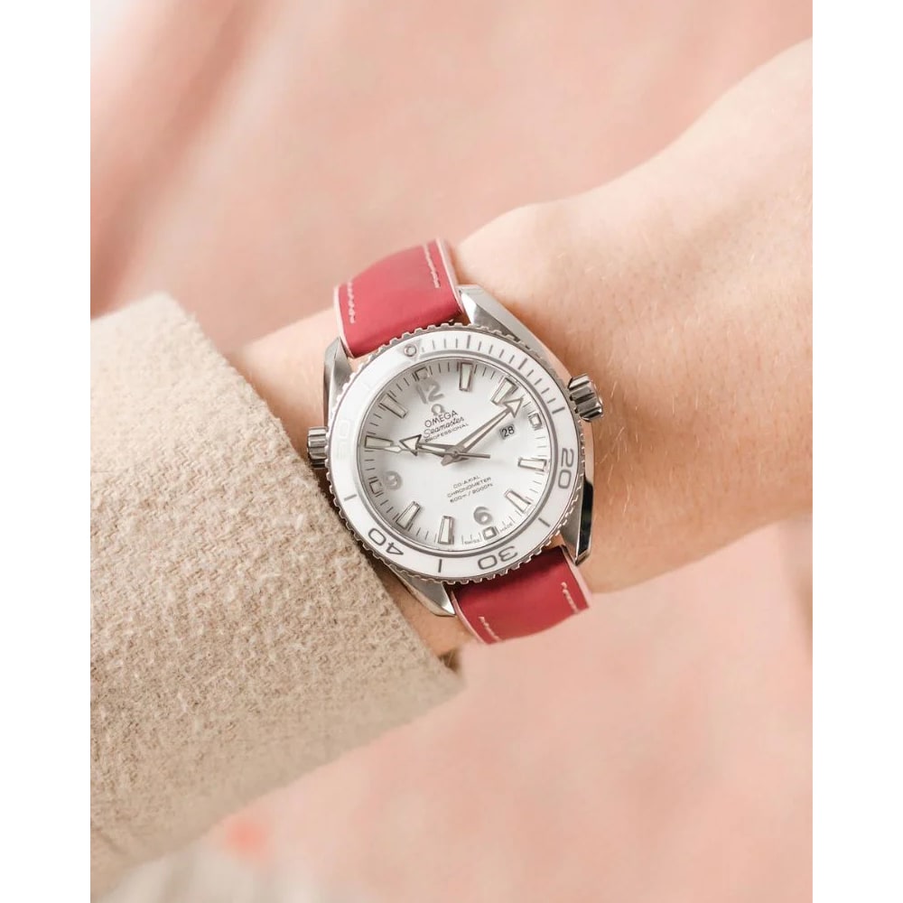 Hirsch LINDSEY pink, rose ladies leather & rubber watch strap 20mm 092 ...
